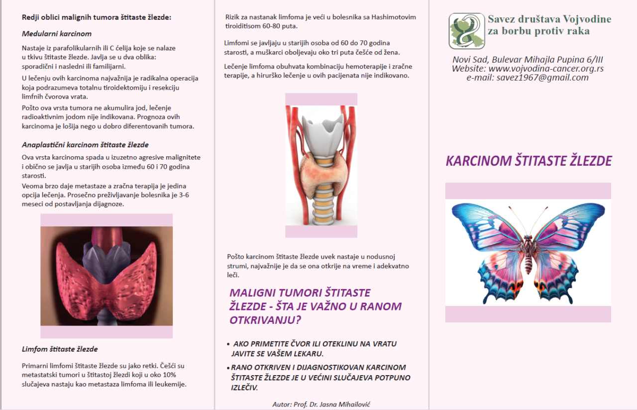 Prof. Dr. Jasna Mihailović - KARCINOM ŠTITASTE ŽLEZDE - Vojvodina cancer